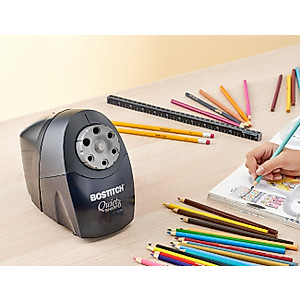Bostitch Office QuietSharp 6 Electric Pencil Sharpener, Heavy Duty Classroom Sharpener, Size Selector with 6 Different Sizes, Perfect for Classroom and Homeschool Use, Black