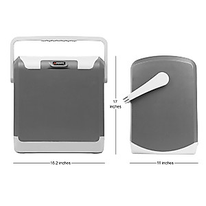 Wagan EL6225 12V Personal Thermoelectric Cooler/Warmer, 24 Liter Capacity, Portable Electric Car Cooler Warmer with 12/24V DC, 12V Small Fridge for Car, RV, and Camping Use, UL Listed