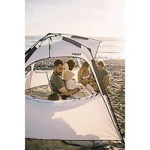 Veer Family Basecamp Recreational Pop-Up Tent | Premium Trail Rated Beach Tent or Camp Shelter for Adults and Kids | Water Resistant UPF50 Protective Coating | Portable with Easy Set Up and Take Down