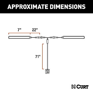 CURT 53201 Auxiliary Automotive LED Light Strips for Hitch Cargo Carrier, Bike Rack, 2-Pack, red