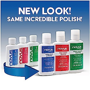 NOVUS Bundle with 6ct Polish Mates Pack | Novus Plastic Polish & Cleaning Set | Plastic Clean & Shine #1, Fine Scratch Remover #2, Heavy Scratch Remover #3 | 8 Ounce Bottles