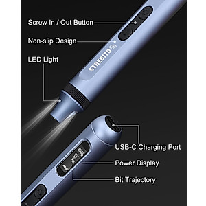 STREBITO 3.7V Mini Electric Screwdriver Set, 42-in-1 Electric Precision Screwdriver, Compact Electric Screwdriver Rechargeable with Display, Small Tool Kit for Electronic Computer Laptop RC Drone