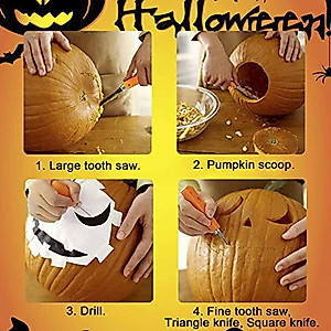 Halloween Pumpkin Carving Kit, Blovec 11 Pieces Professional Stainless Steel Pumpkin Carving Tools Easily Sculpting Halloween Jack-O-Lanterns with Carrying Case