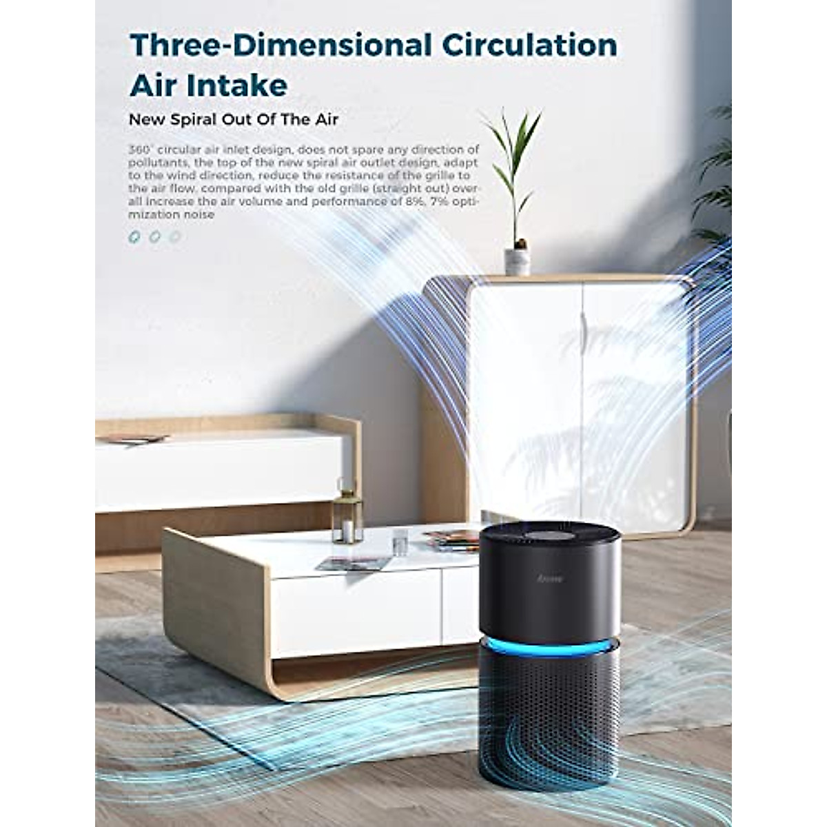 AROEVE Air Purifiers for Home Large Room Up to 1095 Sq Ft Air Cleaner Coverage CADR 220m³/h H13 True HEPA Remove 99.9% of Dust, Pet Dander, Pollen for Office, Bedroom, MK03- Black