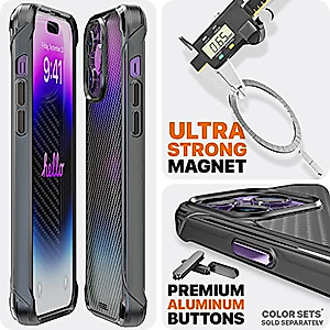 REBEL Phone iPhone 14 Pro Max Case Series GEN-4 Aramid Fiber, Strong MagSafe Compatible, Protective Shockproof Corners, Metal Buttons, Upgraded Slim Case for iPhone 14 Pro Max 6.7 2022 (Black)