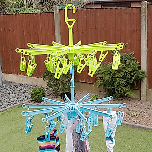 HANGERWORLD 20 Clip Hanging Laundry Drying Rack for Socks, Underwear and Baby Clothes (2 Pack)