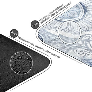 GOODOLD Dragonfly Pattern Yoga Mat, 71 x 26 Inch Non-slip Yoga Mats Folding Travel Exercise Mat Indoor Outdoor Gym Pilates with Storage Bag for Women Men