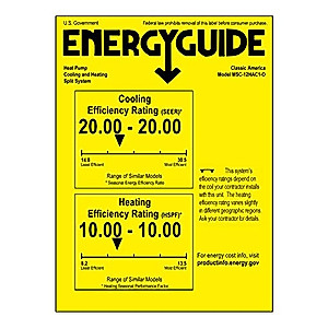 Classic America (12000BTU/120VAC/20SEER) Mini Split AC/Heating System - 600 SqFt Coverage - Ductless/Wall Mounted - Energy Saving Inverter - Includes 16' Installation Kit and Remote - WiFi/Alexa Ready