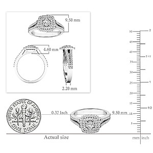 Dazzlingrock Collection 0.60 Carat (ctw) 10K Round Diamond Ladies Split Shank Bridal Engagement Ring, White Gold, Size 6