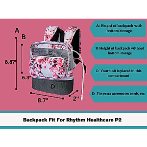 o2totes Backpack Fit For Rhythm Healthcare P2 POC, Lightweight backpack compatible with Rhythm Healthcare P2