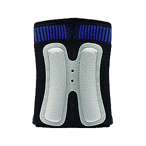 PRO-TEC ATHLETICS Achilles Sleeve with dual gel compression strips, Black/Blue, Large (3708)