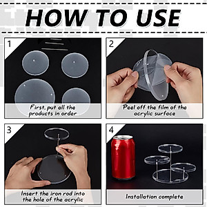 FINGERINSPIRE Round Acrylic Finger Ring Riser Clear 3 Tier Jewelry Display Stands for Rings Bracelets Watches Small Cupcake Stand Display Rack for Action Figures, Collectibles, Gem, Crystals, Rocks