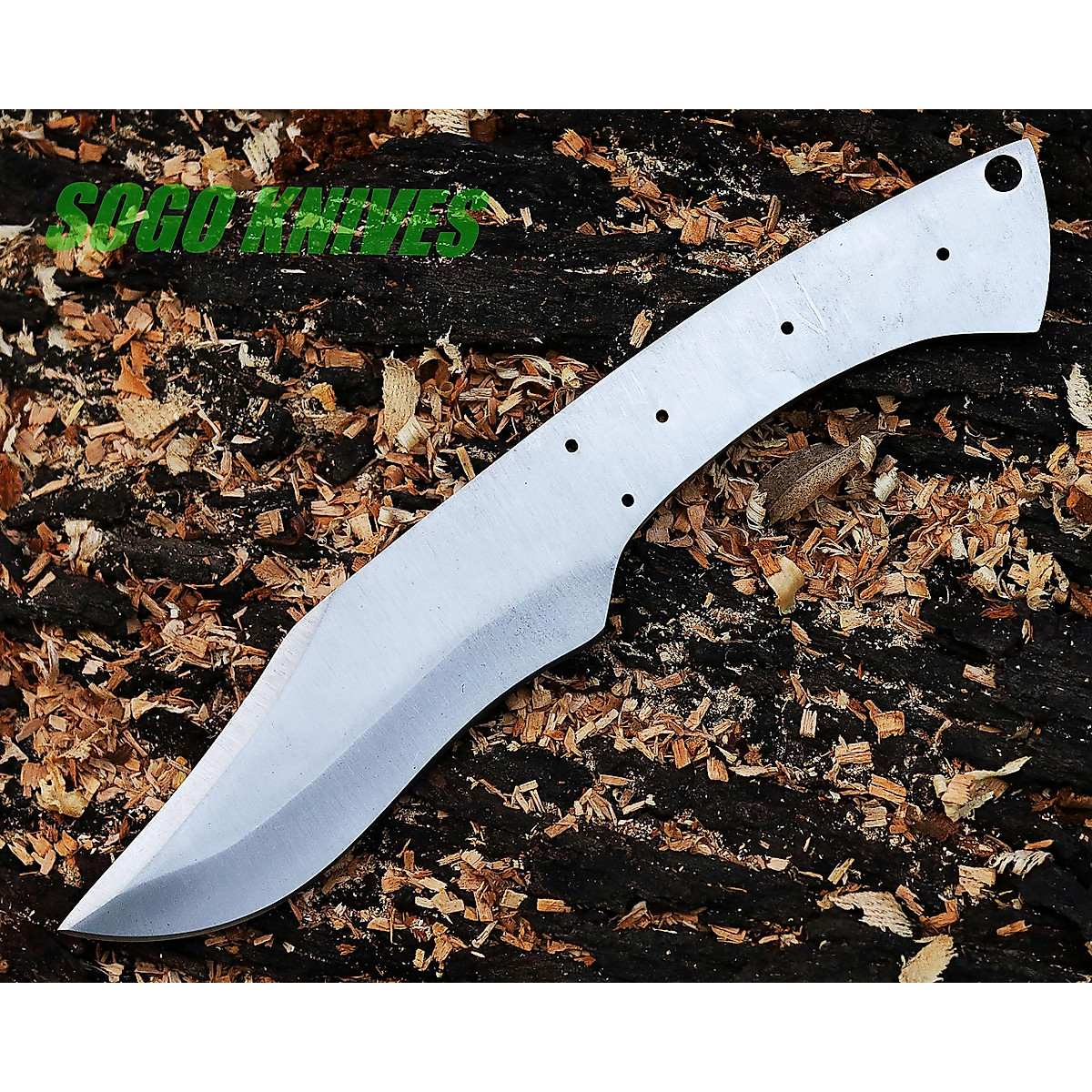 SOGO KNIVES Damascus Knife Making Kit DIY Handmade Knife Kit Includes Knife Blank Knife Steel Blade, Pins, Knife with Sheath, Handle Scales for Knife Making Supplies, Knife Steel (STEEL KNIFE KIT)