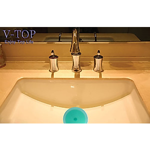 V-TOP Tub Stopper 2 Pack, 6 inches Large Silicone Drain Plug Hair Stopper Flat Suction Cover for Kitchen Bathroom Gadgets and Accessories (Green Transparent)