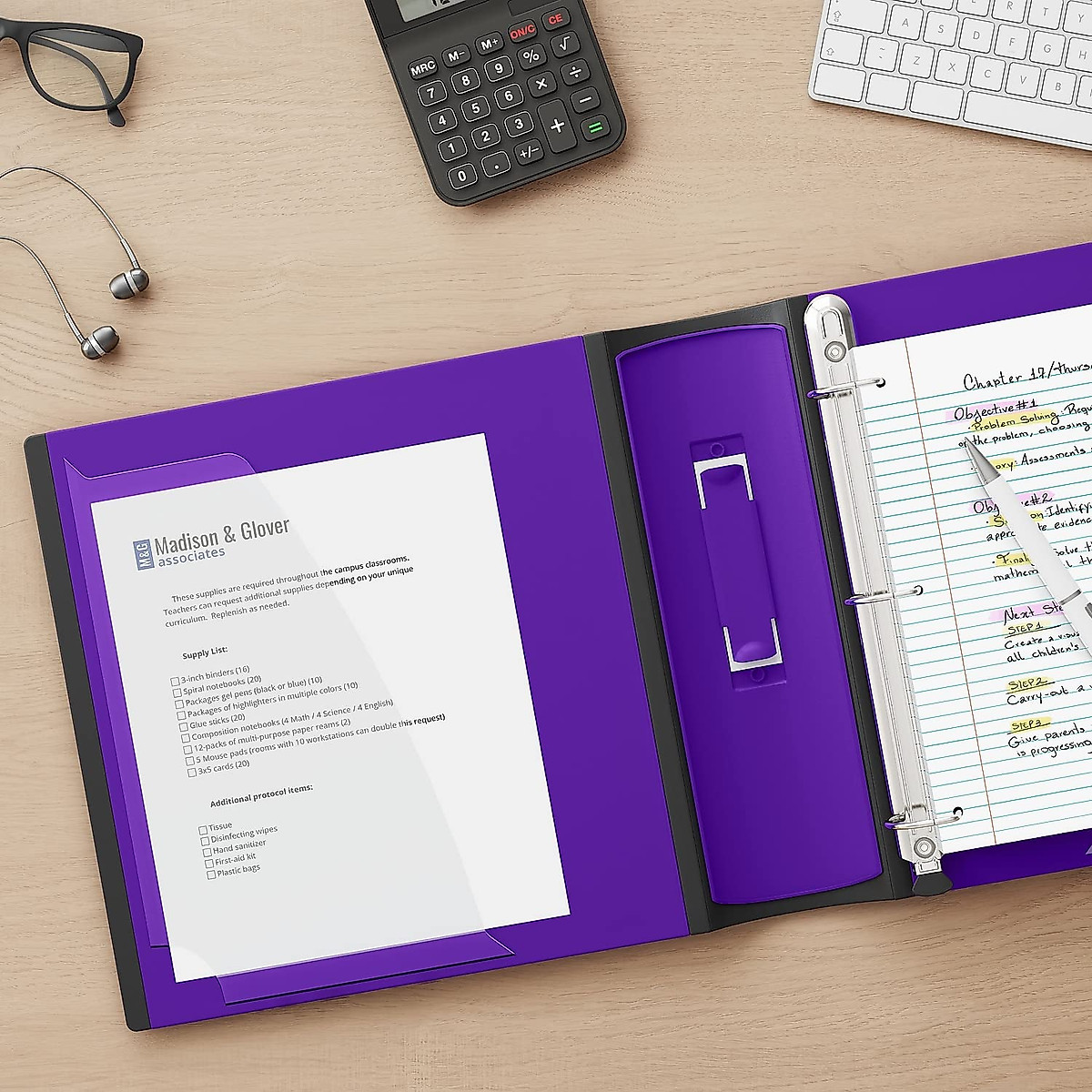 Staples 895621 Better 3-Inch Slant D 3-Ring View Binder Purple (20246)