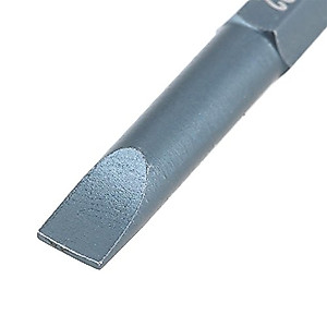 10pcs 50mm Slotted Screwdriver Bits Set Magnetic Flat Head 1/4 Inch Hex Shank,S2 Alloy Steel H6.3 * 50*SL6mm