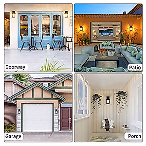 Outdoor Wall Lights, Black Outdoor Light Fixtures Wall Mount Porch Lights, Exterior Light Fixtures Outdoor Sconce with Matte Finish, E26 Base, Anti Rust Modern Wall Lantern for Entryway, Garage, Patio