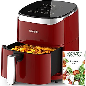 Air Fryers 4 Qt, Fabuletta 9 Cooking Functions Smart Air Fryers, Shake Reminder, Powerful 1550W Electric Hot Air Fryer,Tempered Glass Display, Dishwasher-Safe & Nonstick, Quiet, Fit for 2-4 People