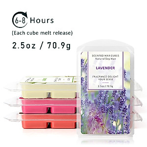 LA BELLEFÉE Wax Melts Wax Cubes, Natural Soy Wax Cubes Candle Melts, Scented Wax Melts for Wax Warmer Valentines Day Gifts Decor, Floral of Rose, Lavender, Jasmine, Cherry for Spa Relaxing, Bath, Yoga