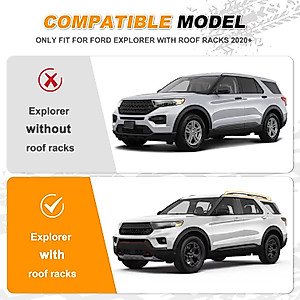 Snailfly Crossbars Customized for 2020-2025 Ford Explorer Black Adjustable Roof Racks Cross Bars with Lock