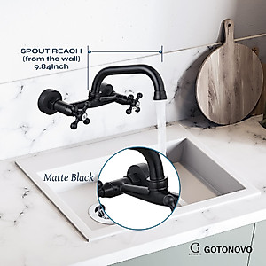 Oil Rubbed Bronze 8’’ Shower Faucet 2 Lever Handle Bathtub Spout 3 Function Bathroom Wall Mount Kitchen Faucet 8’’ Center 9’’ Spout Reach 2 Cross Handle Victorian Kitchen Sink Faucets