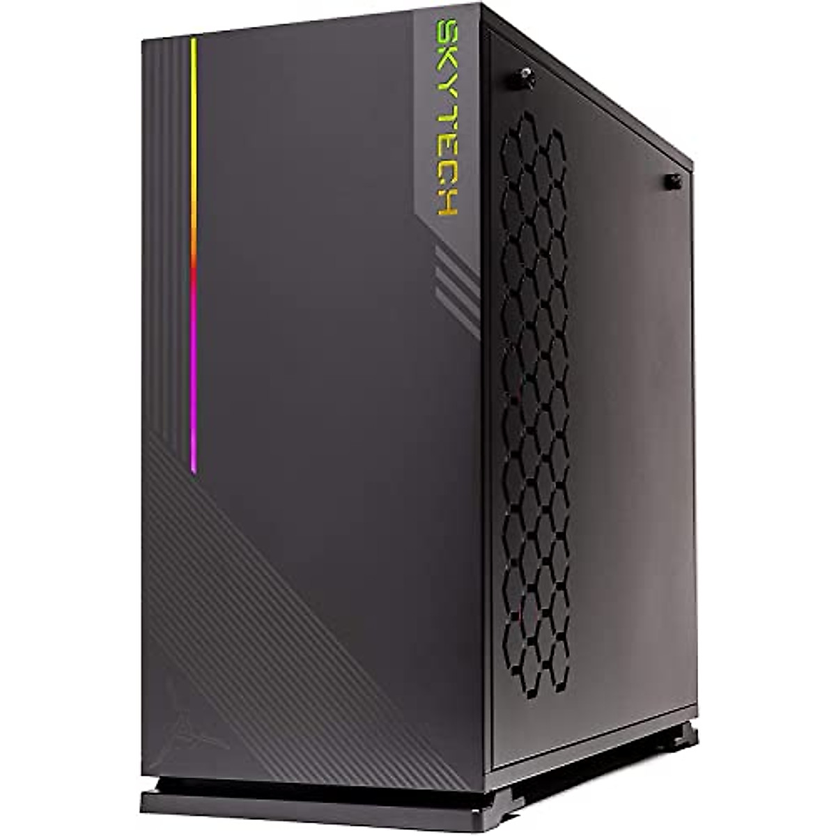 Skytech Gaming Azure Gaming PC Desktop – AMD Ryzen 5 5600X 3.7 GHz, RTX 3060 Ti, 1TB NVME SSD, 16G DDR4 3200, 650W Gold PSU, AC Wi-Fi, Windows 10 Home 64-bit