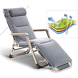 Lightweight Folding Deck Chair Zero Gravity Chair Adjustable Padded Seat Outdoor Lounge Reclining Patio Chair With Contour Pillow Multicolor Optional Sun Lounger Garden Chairs ( Color : Navy , Size :