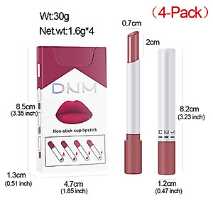 BINGBRUSH 4Pcs Color Changing Lipstick,Smoke Pipe PH Mood Long Lasting Labiales Lip Care Moisturizer Lip Balm Korean Magic Lip Gloss Tinted Stain Makeup Set for Women
