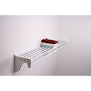 EZ Shelf DIY Expandable Closet Shelf and Rod - 29” - 49” -White- Mounts to 1 Sidewall and Backwall