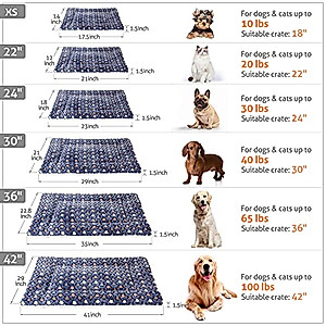 Mora Pets Ultra Soft Pet Bed Washable Dog Bed Crate Mat for Large Medium Small Dogs Reversible Fleece Dog Crate Kennel Pad Cat Pet Bed Liner 23 x 18 inch Dark Blue