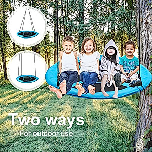 Homde 60 Inch Flying Saucer Swing Anti-Fade Tree Swing Set with 2pcs 5ft Extra Long Strap Load 2200lbs