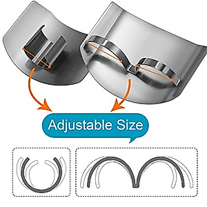 2PCS Finger Guard, Knife Cutting Safe Protector, Vegetables And Fruits Slicing Stainless Knife Finger Guard, Steel Finger Protector, Stainless Steel Kitchen Tool Avoid Hurting