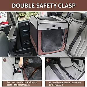 DONORO Dog Kennels and Crates for Medium Dogs, Portable Pop Up Indoor Pet Cage with Sturdy Wire Frame, Collapsible Travel Crate Soft Sided Cat Bag Escape Proof (28 Inch)