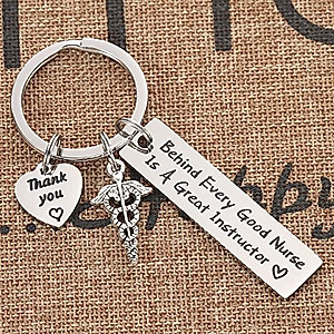 Kivosliviz Nurse Preceptor Keychain Gifts for Women Men Male Nurse Teacher Gifts Nursing Clinical Instructor Appreciation Best Nurse Professor Jewelry Clinical Instructor Keychain
