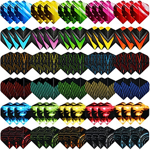 centaur 90Pcs Dart Flights with Flight Protectors, 30 Sets Durable Standard PET Dart Flights for Soft Tip Steel Tip Darts