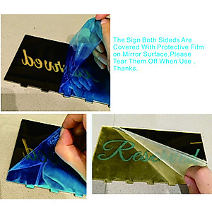 Set of 2 Acrylic Mirror Reserved Table Sign, Acrylic Freestanding Decoration, Acrylic Free Standing Reserved Wedding Signs (Silver)