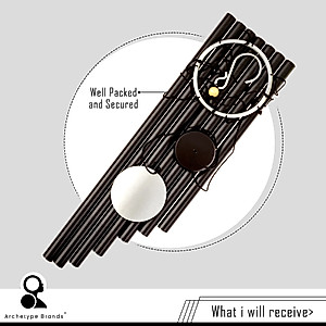 Wind Chimes for Outside and Inside – 44 inch – 528hz Solfeggio Healing Tones - Black