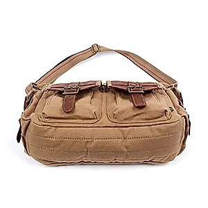 TSD Brand Turtle Ridge Canvas Mail Bag (Camel)