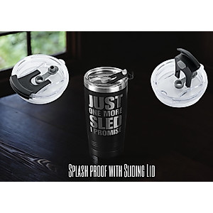 Onebttl Snowmobile Gifts For Men, Gifts for Sled Moto Snowmobiling Lover, 20 oz/590 ml Stainless Steel Insulated Tumbler with Straw, Lid, Just One More Sled I Promise