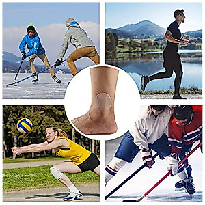 Qchengsan Ankle Gel Discs, Ankle Gel Pads for Boots, Skate Ankle Gel Discs Cushion Pads Ankle Protector Brace Skate Accessories for Ice Skating Hockey Riding Ski Ankle Protection