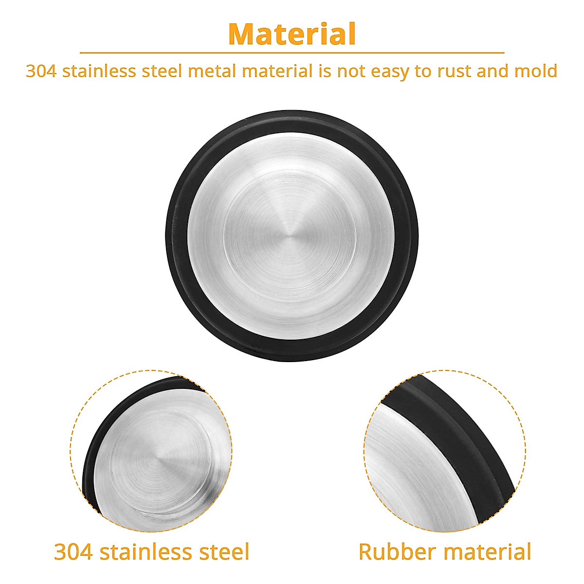 MJIYA Sink Stopper, 3.35 Inch Universal Kitchen Sink Stopper Garbage Disposal Drain Stopper Brushed Stainless Steel Rubber STP-SS, for Insinkerator, Kitchenaid, Waste King, Kohler and More (Silver-A)