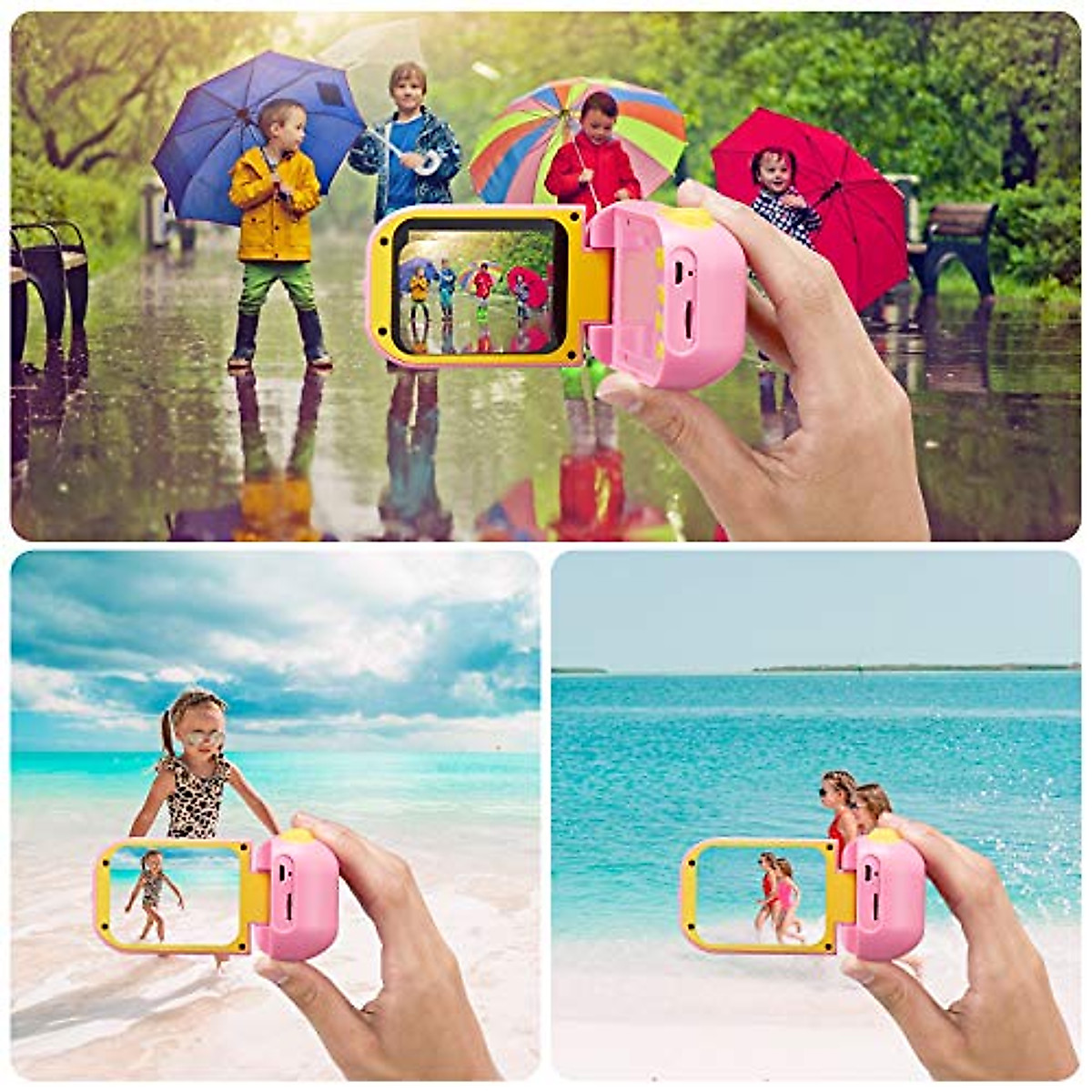 Loyang Kids Video Camera Digital Camcorder - Christmas Birthday Gifts for Children 3 4 5 6 7 8 9 10 Years Old, Kids Mini Sport DV for Girls and Boys Toy with 32GB SD Card & 2.4" Screen-Pink