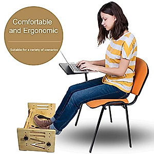 Under Desk Foot Rest,Ergonomic Office Foot Rest with 5 Adjustable Height Position, Bamboo Foot Stool Under Desk with Massage Roller & Non-Slip Bottom at Home, Office
