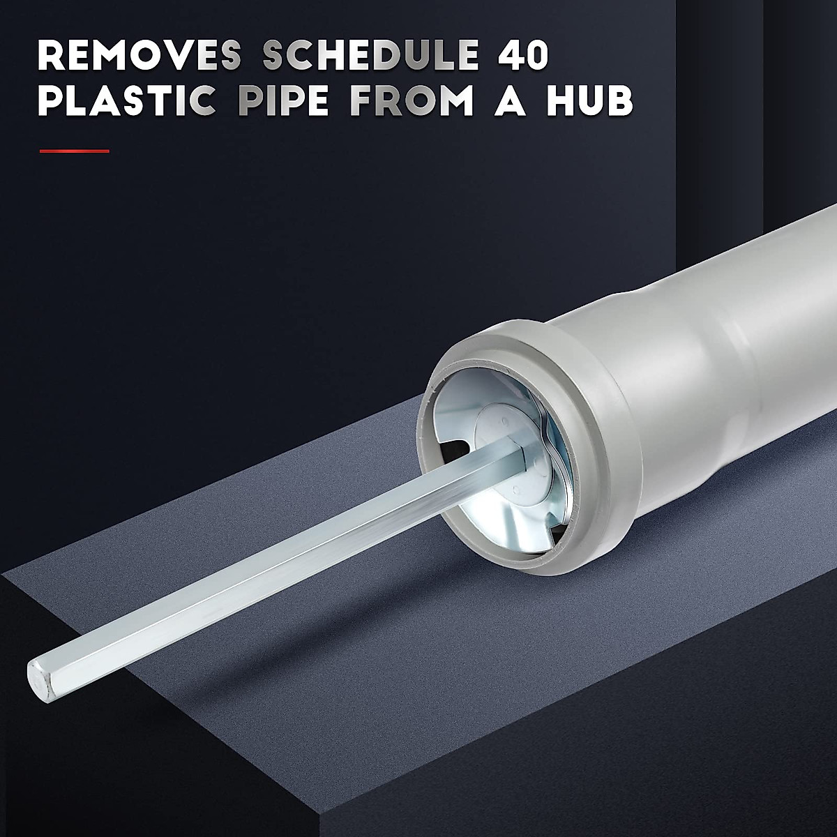 PVC Pipe Reamer, Plumbing Fitting Saver Bit Socket Saver, for 1/2" Speed Power Drill, Pipe Reamer Tool for Removing SCH 40 from Hub, Pipe Fitting Saver Inside Pipe Cutter for ABS PVC Pipe(2 Inch)