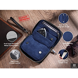 KENARK KK1-DB Portable Faraday Bag - Protect Vehicle Key from Signal Amplification & Cloning - Black, 1 Pouch, None, Cars, Trucks, Motorcycles