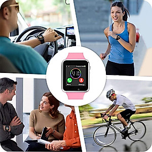 Amazqi Smart Watch with SD Card Pedometer Call Text Notification Music Player Camera Compatible with Android and iPhone (Partial Functions) for Women