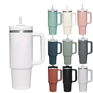 Buckshee 40 oz Tumbler With Handle and Straw Lid, Double Walled Vacuum Sealed Stainless Steel Insulated Travel mug, Travel Thermos for Hot and Cold Beverages (Blush pink)