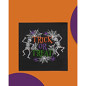 xo, Fetti Halloween Trick or Treat Napkins - 3-ply, 25 pcs | Happy Halloween Party Decorations, Spiderweb Supplies, Spooky Tableware