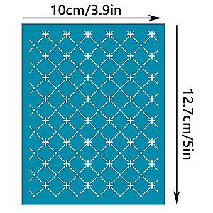 OLYCRAFT 4x5 Inch Clay Stencils Floral Pattern Silk Screen for Polymer Clay Diamond Tufted Silk Screen Stencils Mesh Transfer Stencils Plant Theme Mesh Stencil for Polymer Clay Jewelry Making
