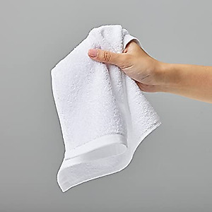 Amazon Basics 100% Cotton Terry Washcloths - White, 60-Pack